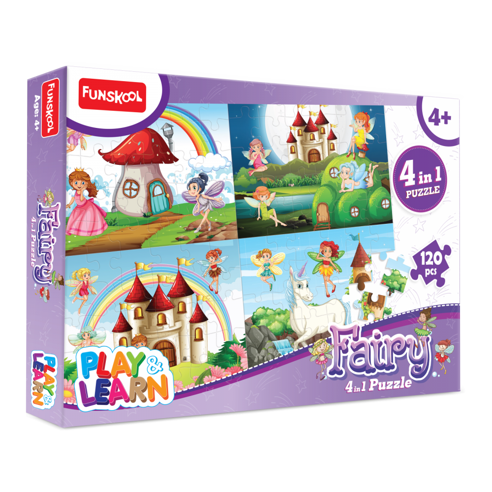 Buy Funskool Fairy 4 In 1 Puzzle 9555900 Online in Kerala | Tootwo